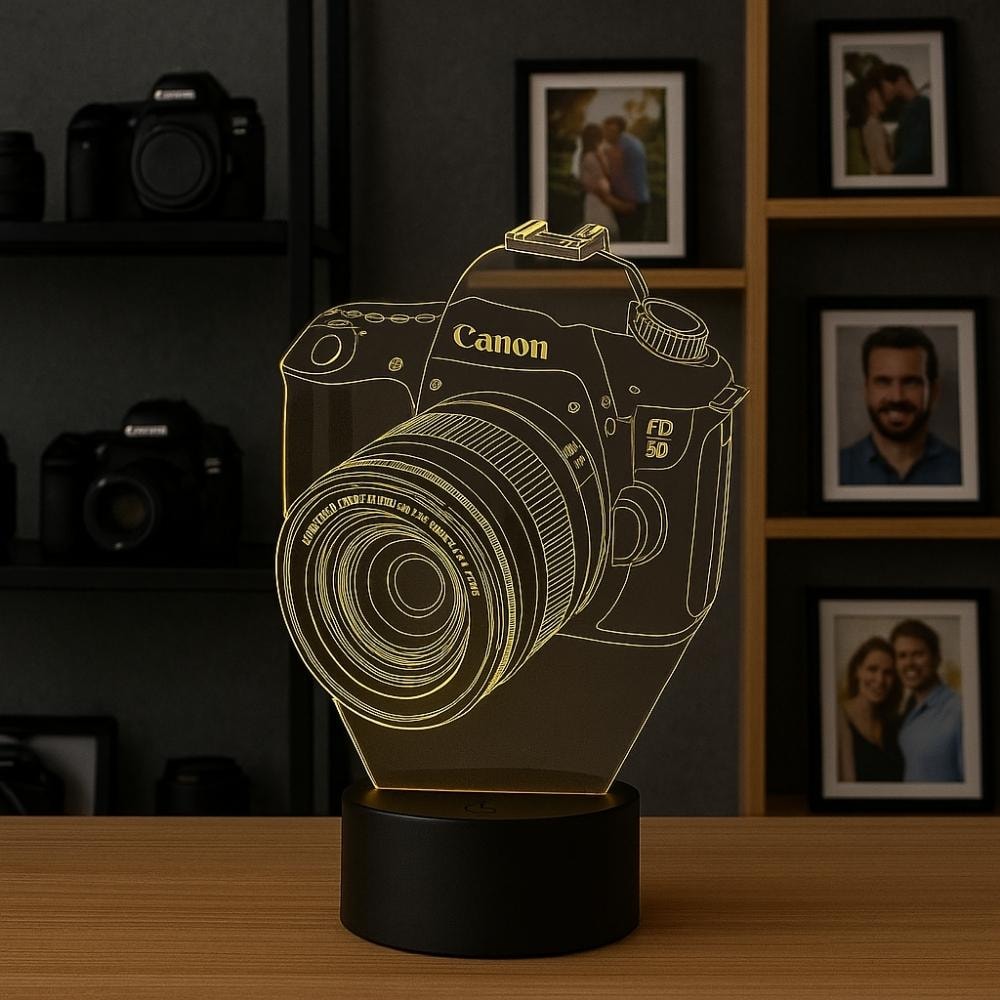 Luminária de Led - Câmera Fotográfica - Acrílico Store