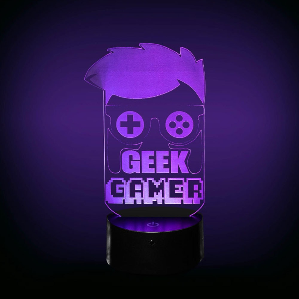 Luminária com controle remoto Geek Gamer Pride – Acrílico Store