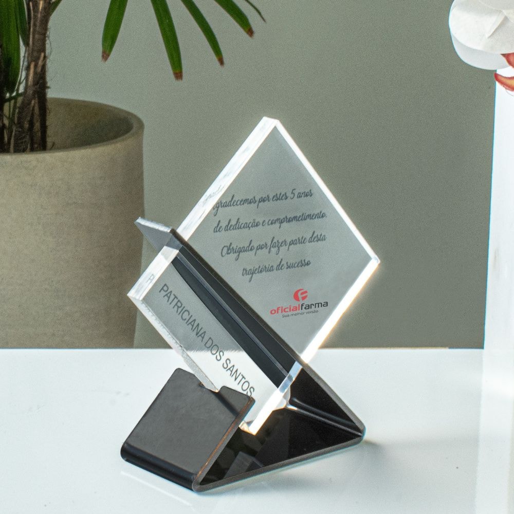 Placa de Homenagem em Acrílico Personalizada Legado - Acrílico Store